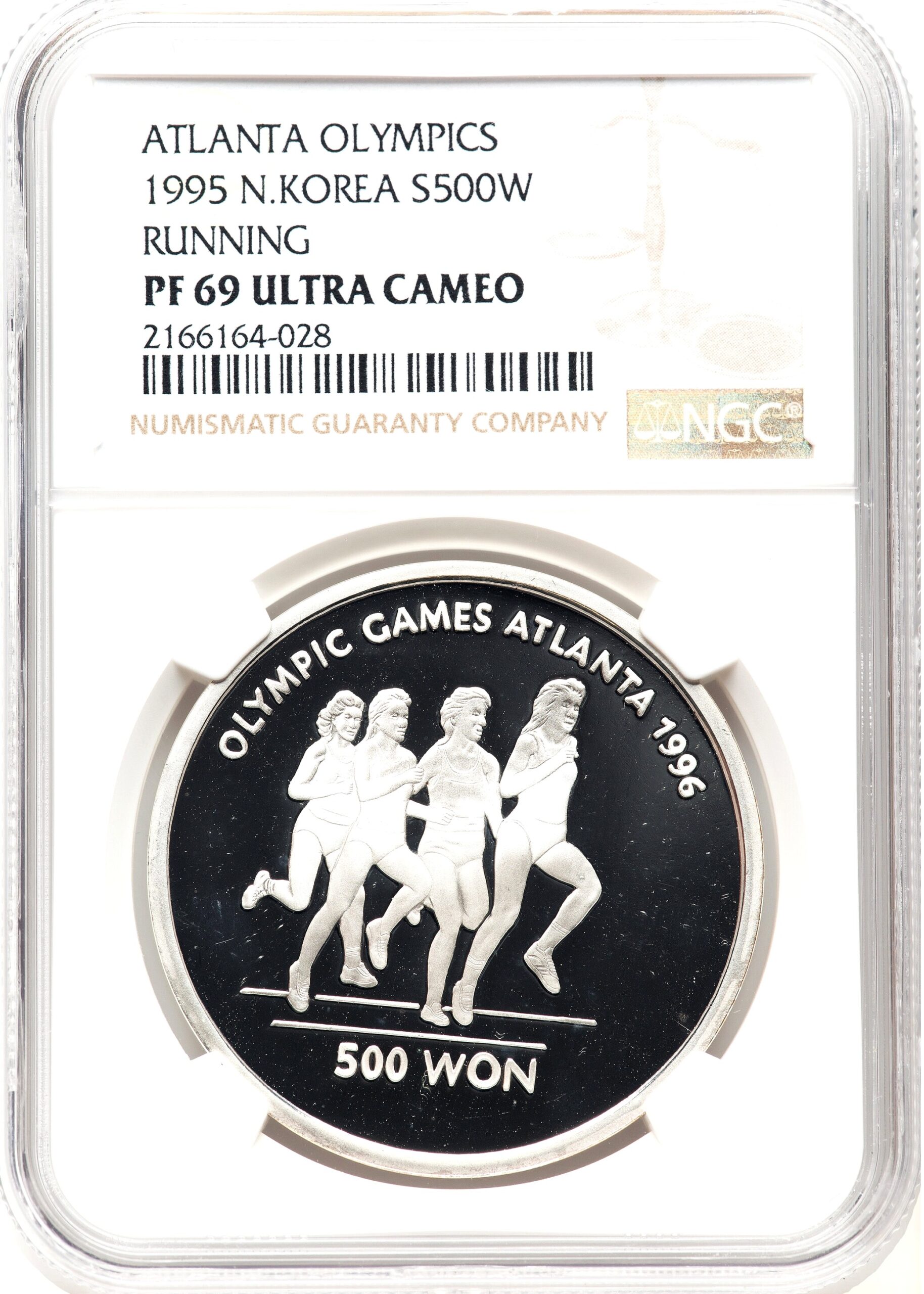 1995 North Korea Silver 500 Won Atlanta Olympics - Running NGC Graded ...